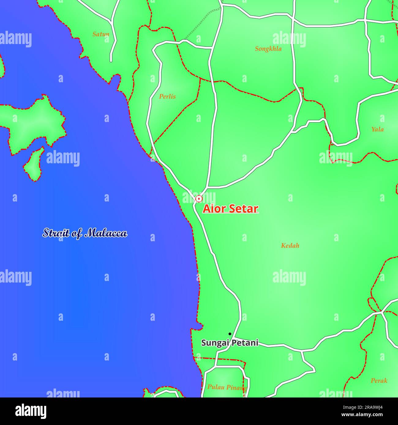 Map of Alor Setar City in Malaysia Stock Photo - Alamy