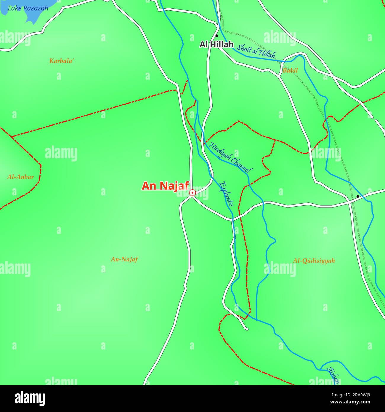 Map of An Najaf City in Iraq Stock Photo - Alamy