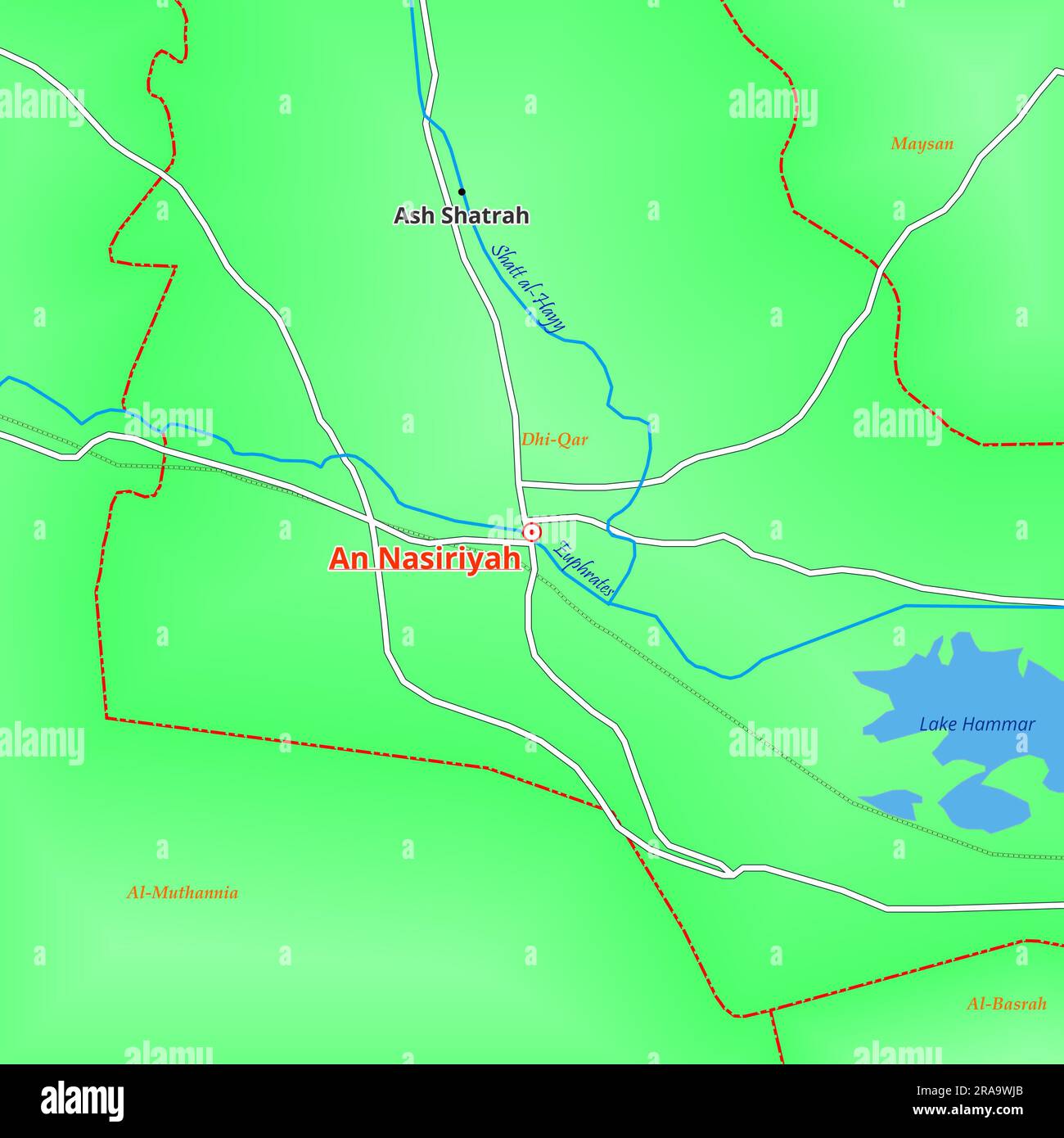Map of An Nasiriyah City in Iraq Stock Photo - Alamy