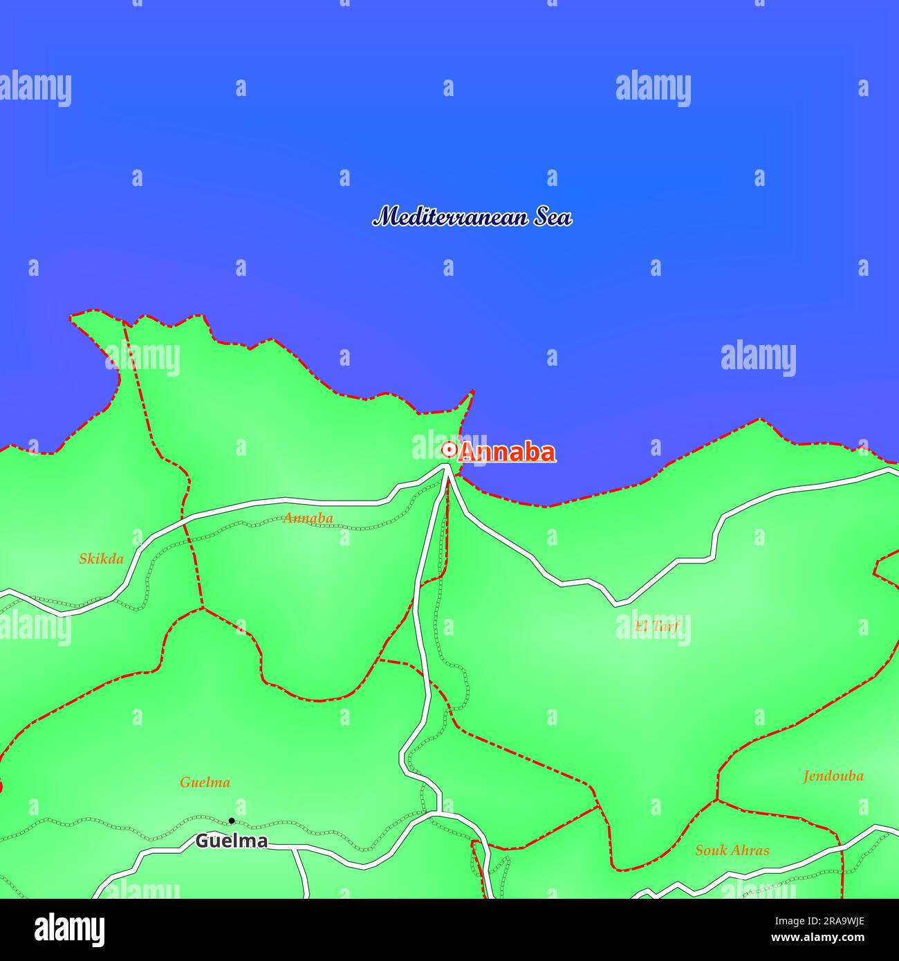 Map of Annaba City in Algeria Stock Photo - Alamy