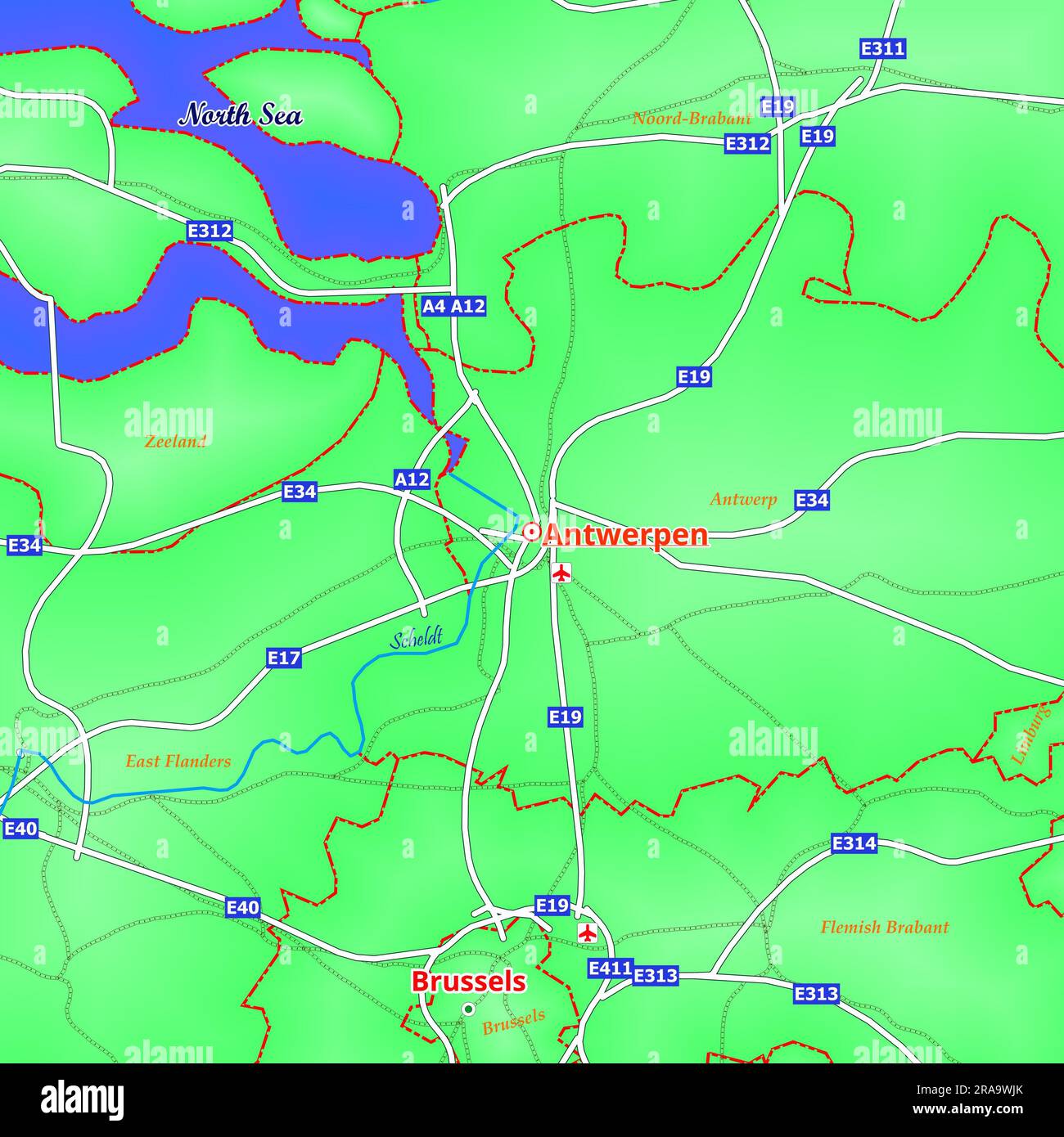 Antwerpen map hi-res stock photography and images - Alamy