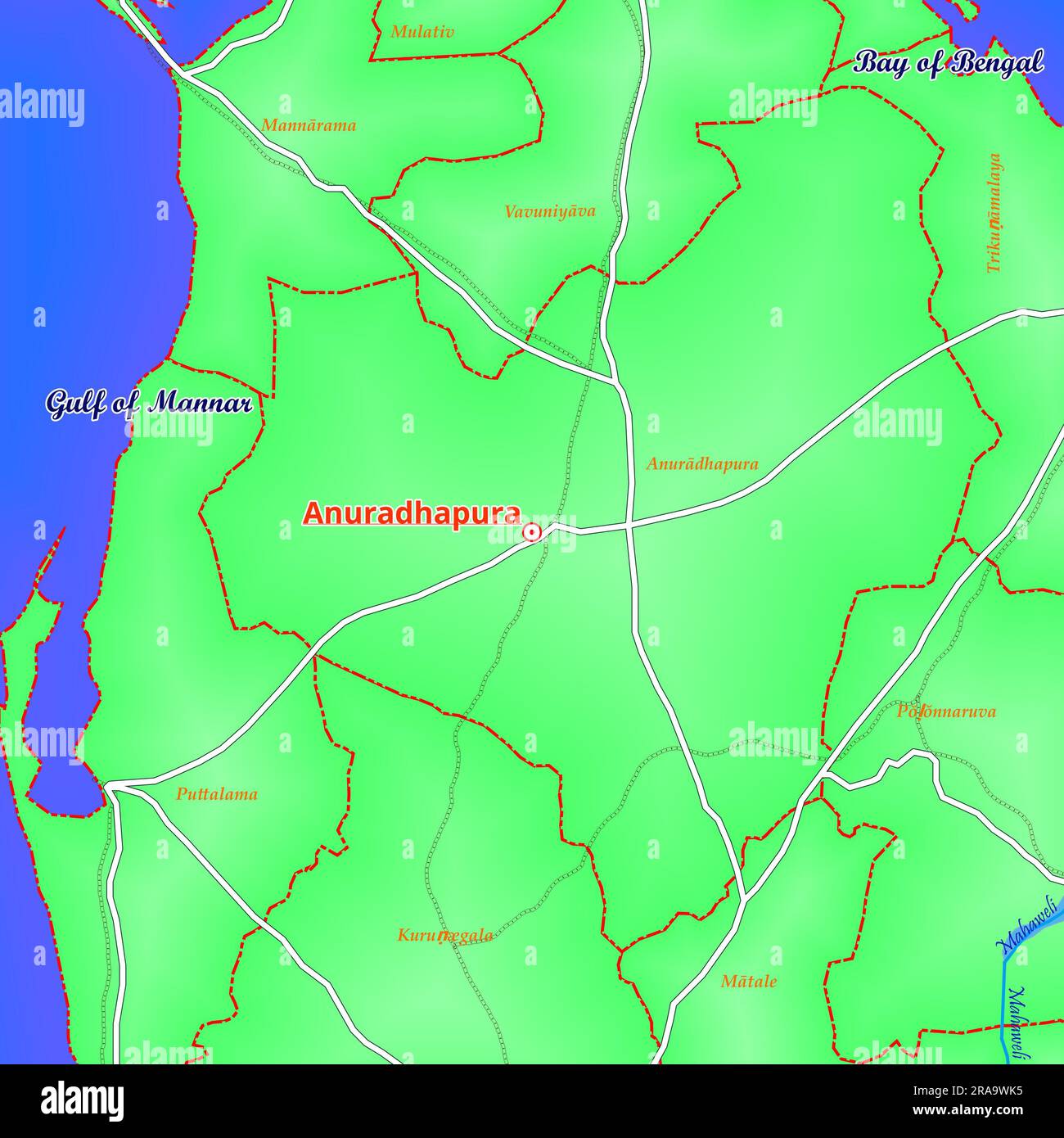 Map of Anuradhapura City in Sri Lanka Stock Photo - Alamy