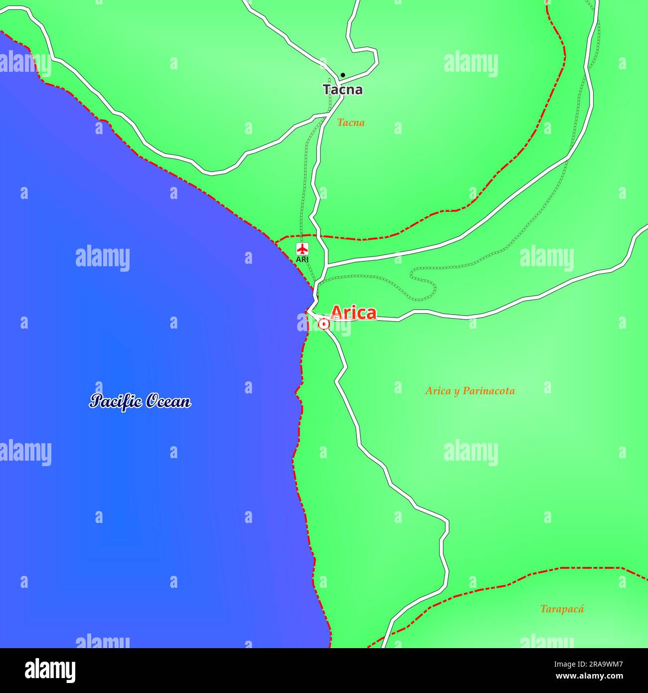 Map of Arica City in Chile Stock Photo - Alamy