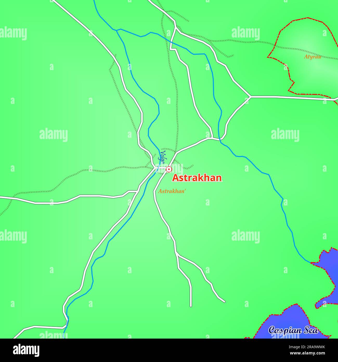 Map of Astrakhan City in Russia Stock Photo - Alamy