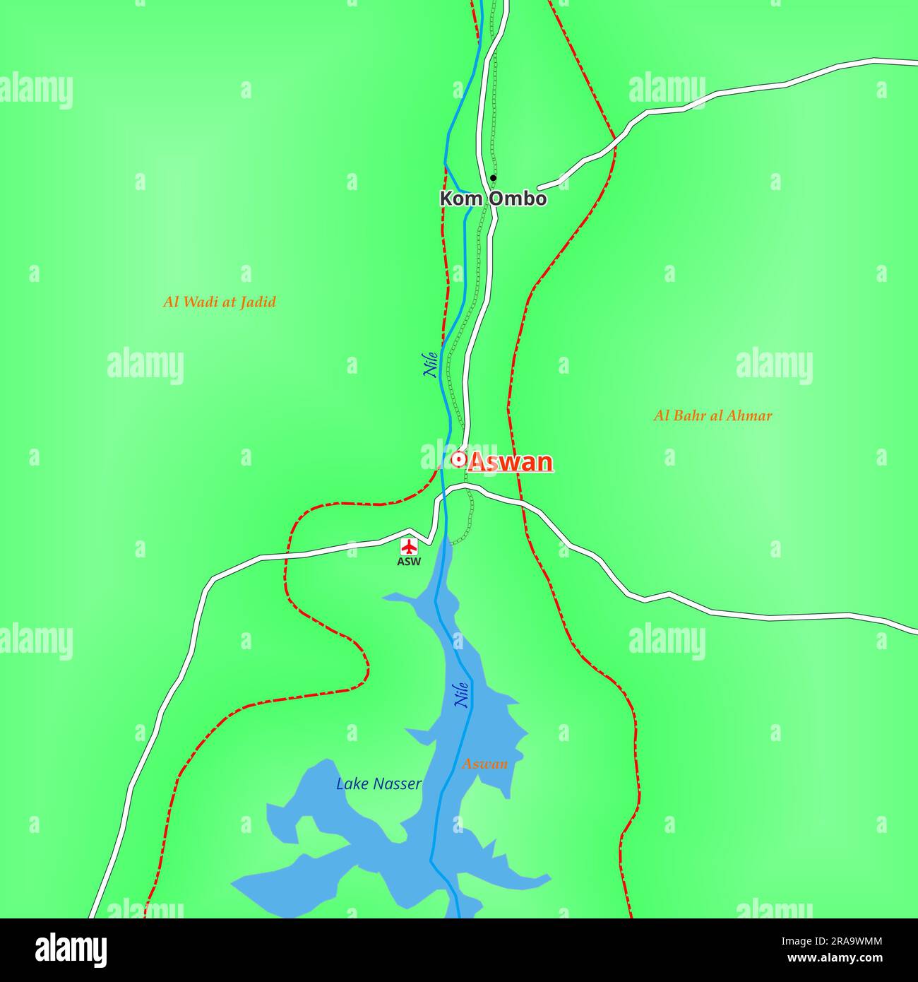 Map of aswan hi-res stock photography and images - Alamy