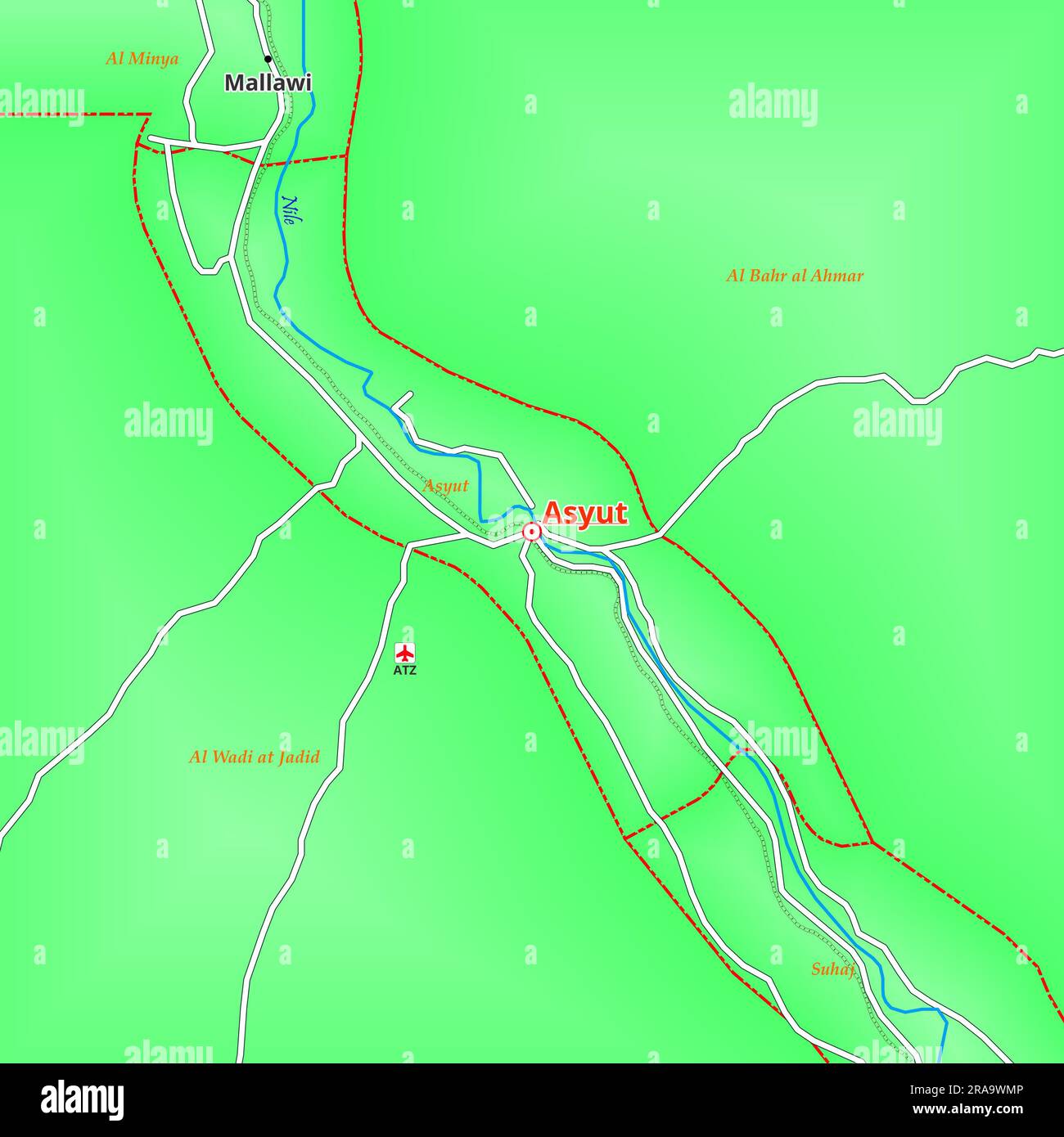 Map of Asyut City in Egypt Stock Photo - Alamy