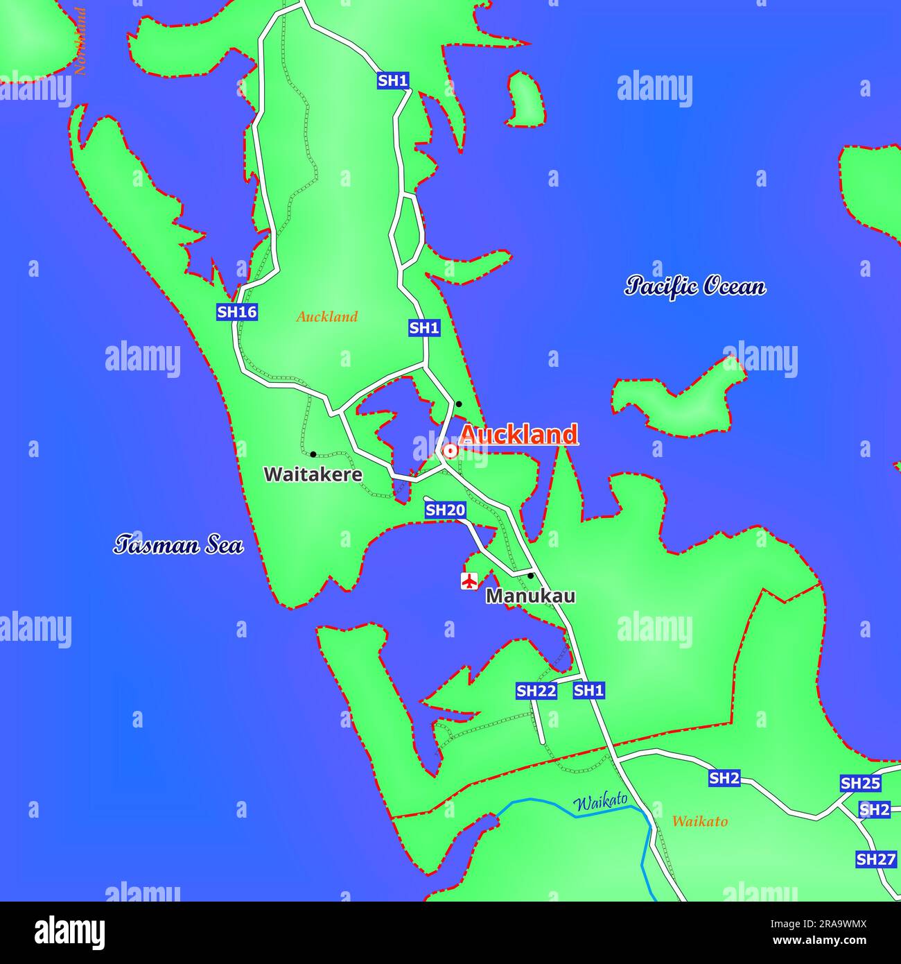 Map of auckland hi-res stock photography and images - Alamy