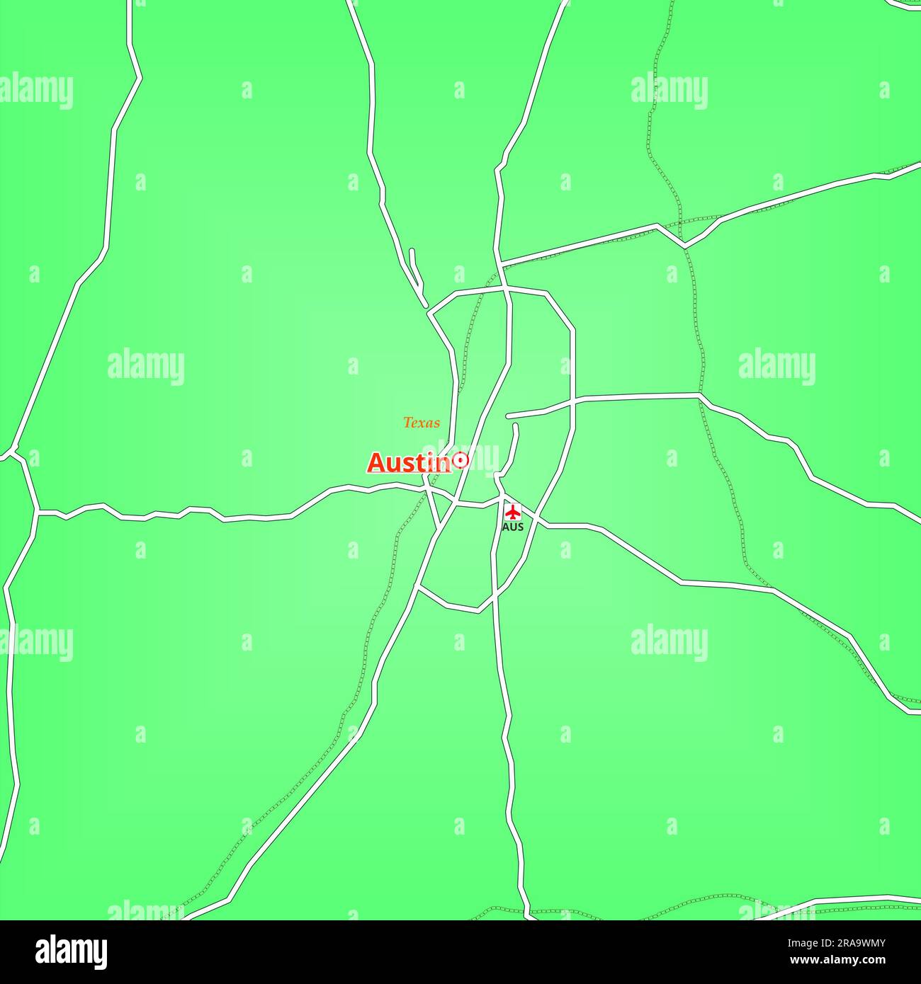 Map of Austin City in United States of America Stock Photo - Alamy