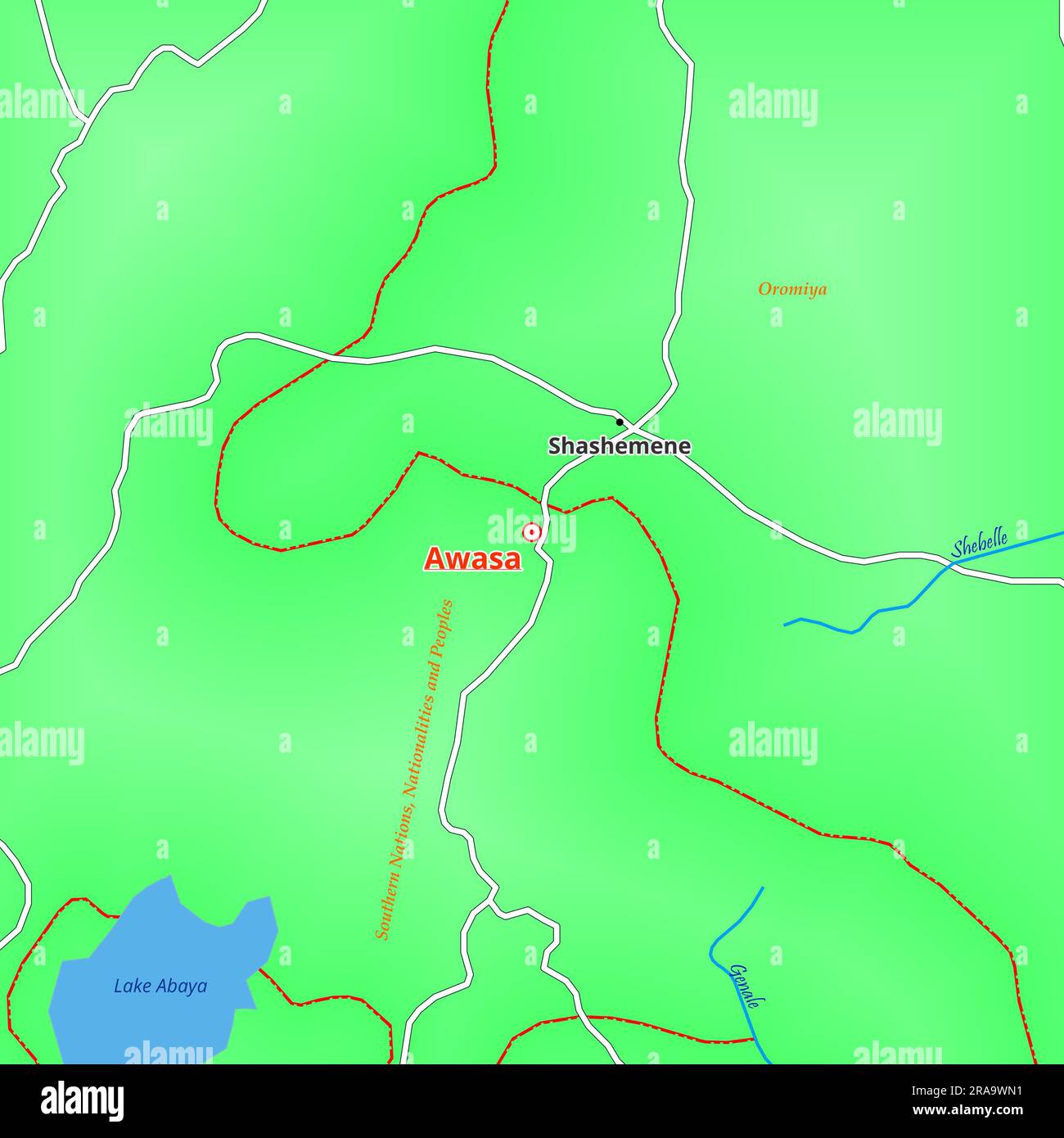 Map of Awasa City in Ethiopia Stock Photo - Alamy