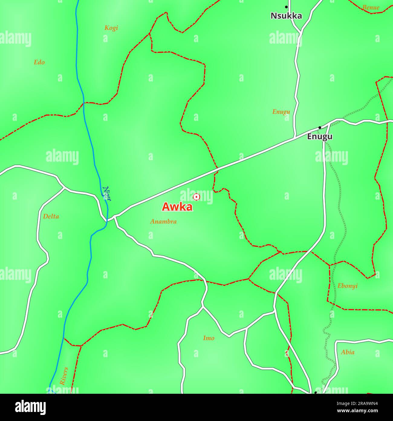 Map of Awka City in Nigeria Stock Photo - Alamy