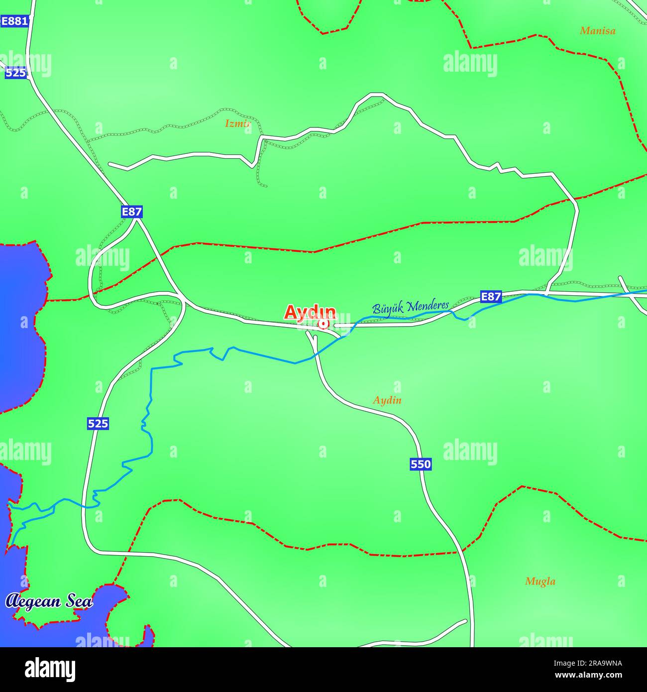 Map of Aydın City in Turkey Stock Photo - Alamy