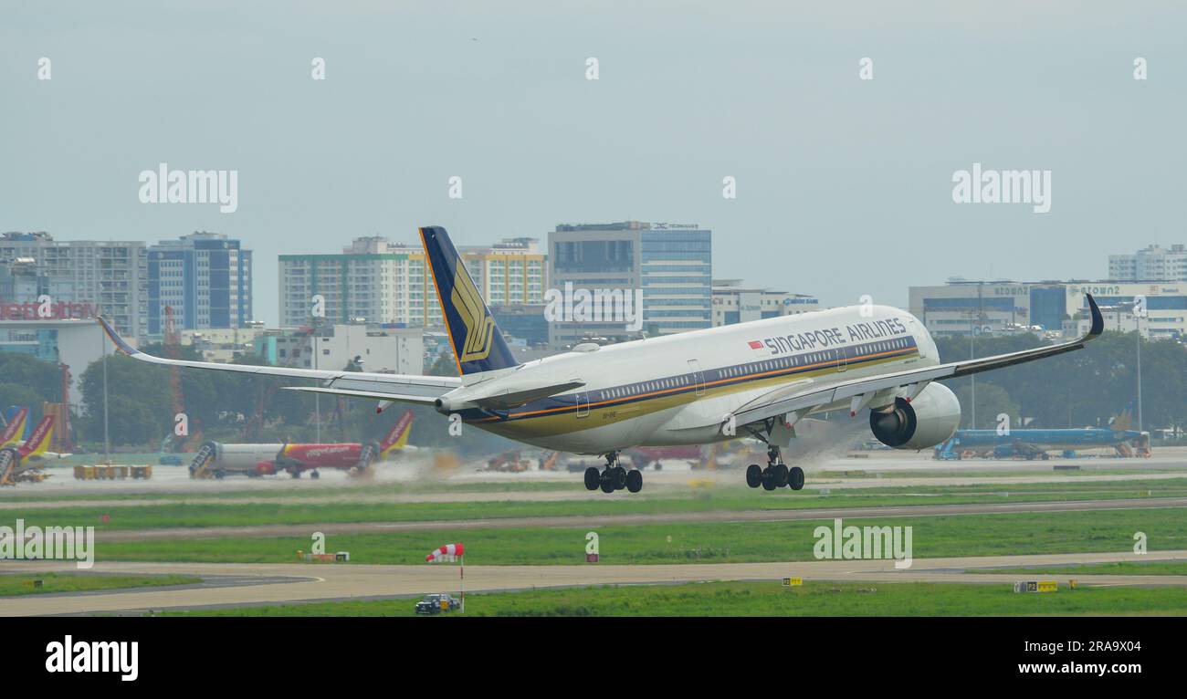 Saigon, Vietnam - Jun 28, 2023. 9V-SHE Singapore Airlines Airbus A350 ...