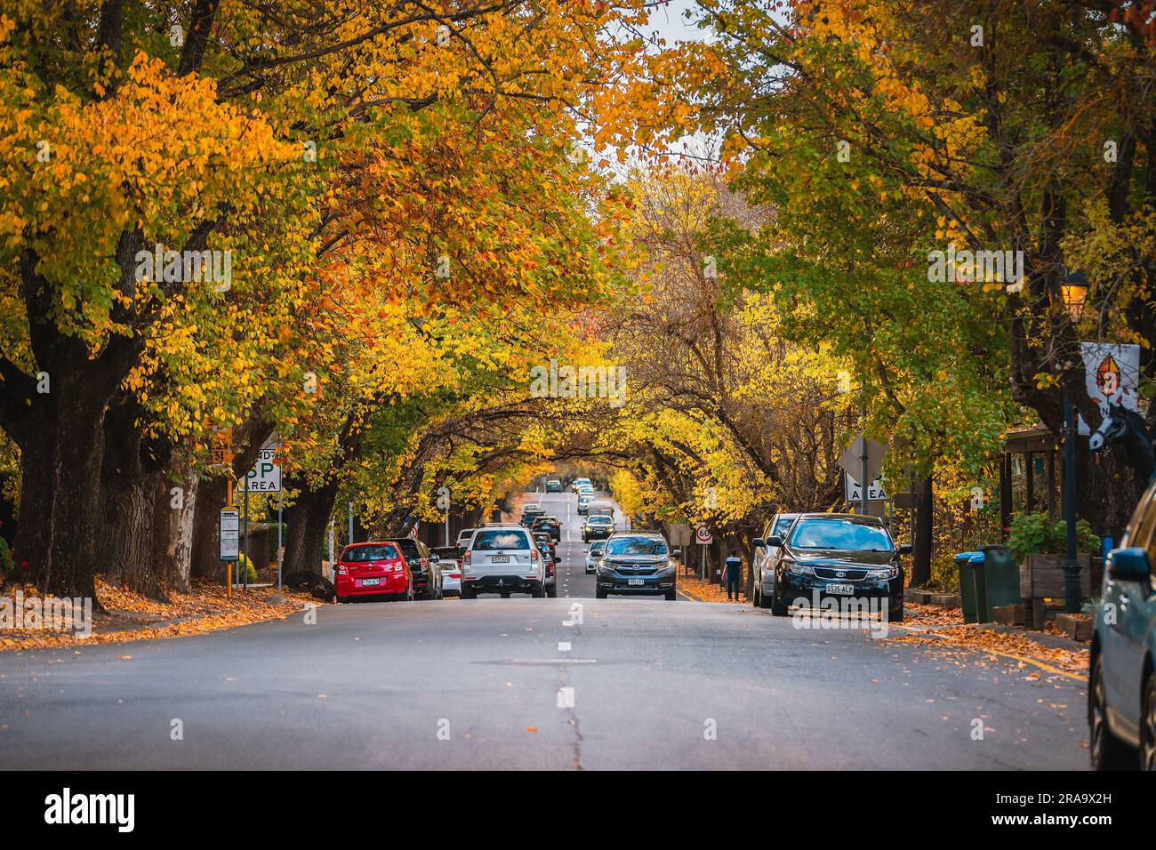Adelaide Hills, South Australia - May 1, 2021: Hahndorf Main street ...