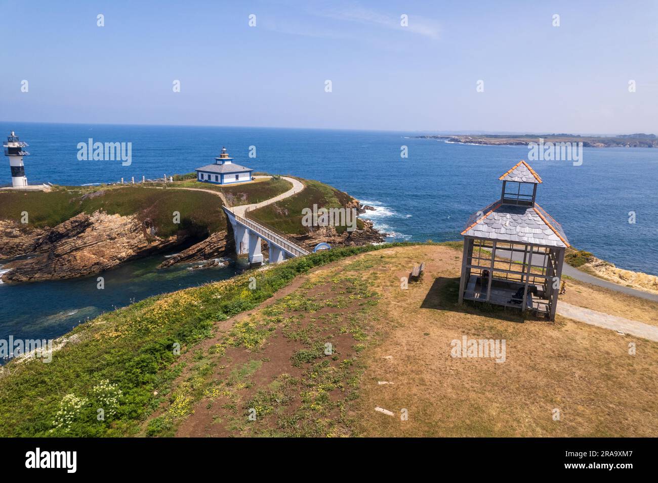 Aerial view of lighthouse in Ribadeo in north Spain Stock Photo - Alamy