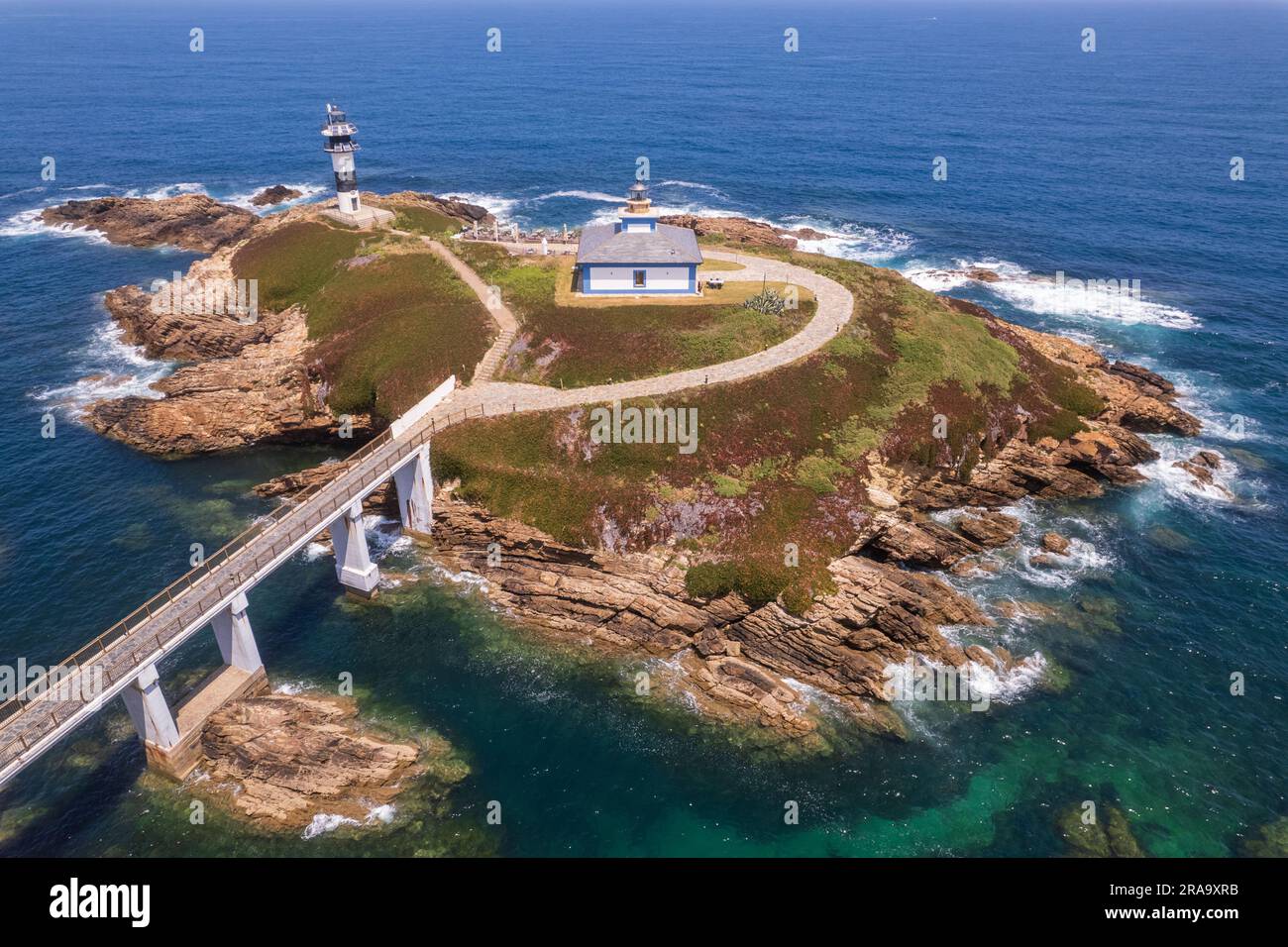Aerial view of lighthouse in Ribadeo in north Spain Stock Photo - Alamy