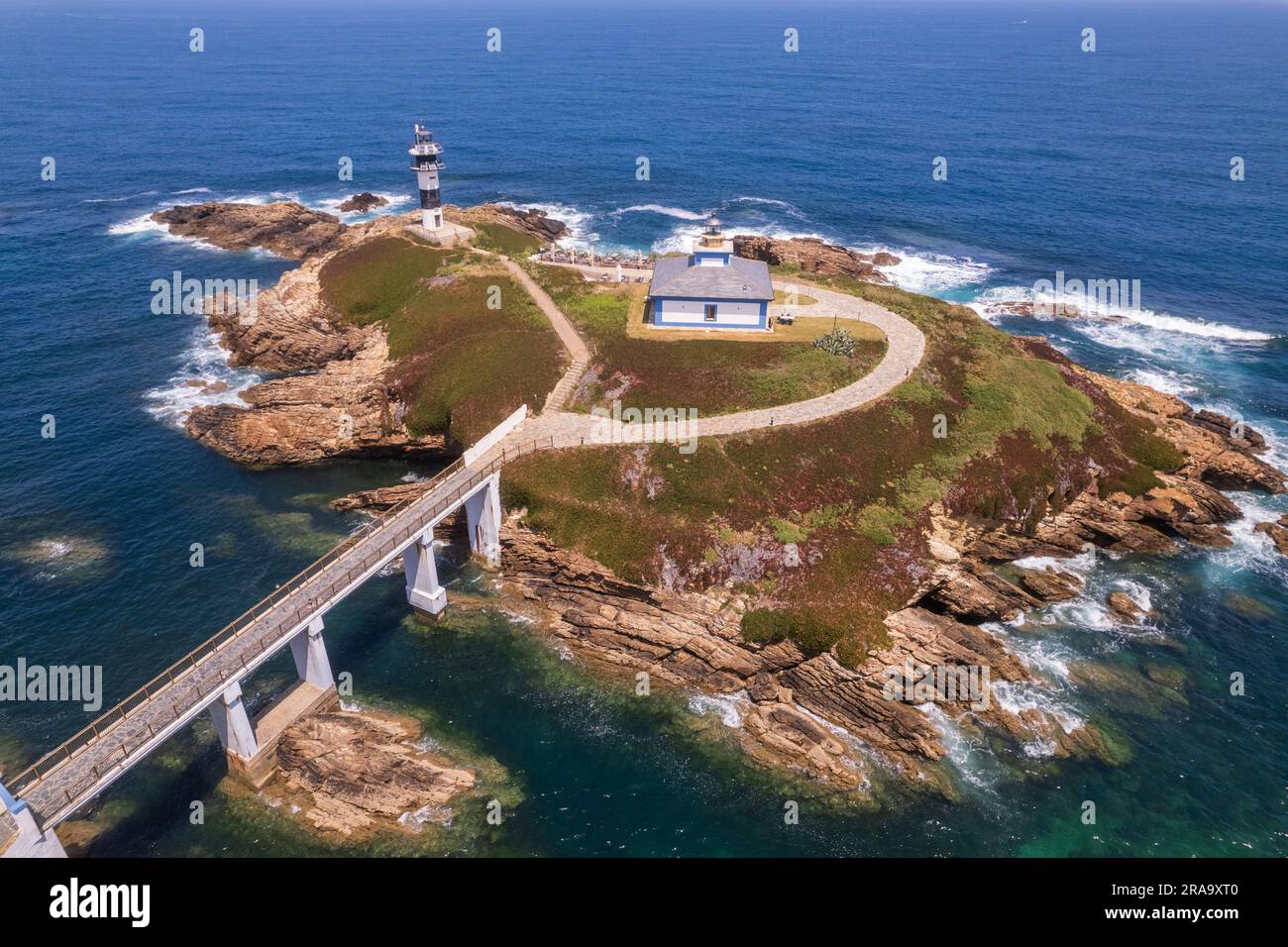 Aerial view of lighthouse in Ribadeo in north Spain Stock Photo - Alamy