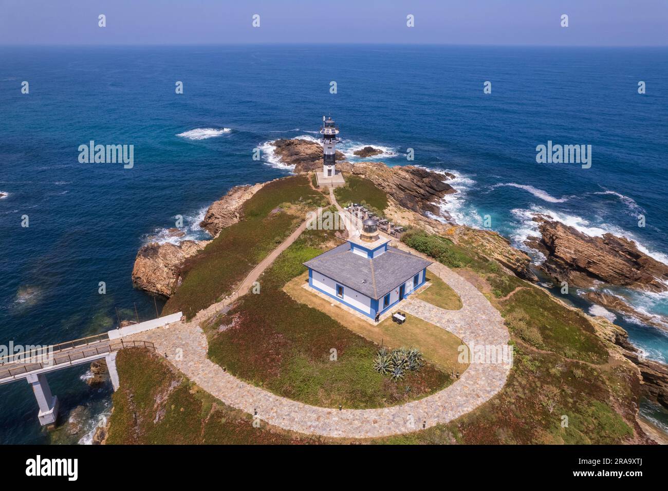 Aerial view of lighthouse in Ribadeo in north Spain Stock Photo - Alamy