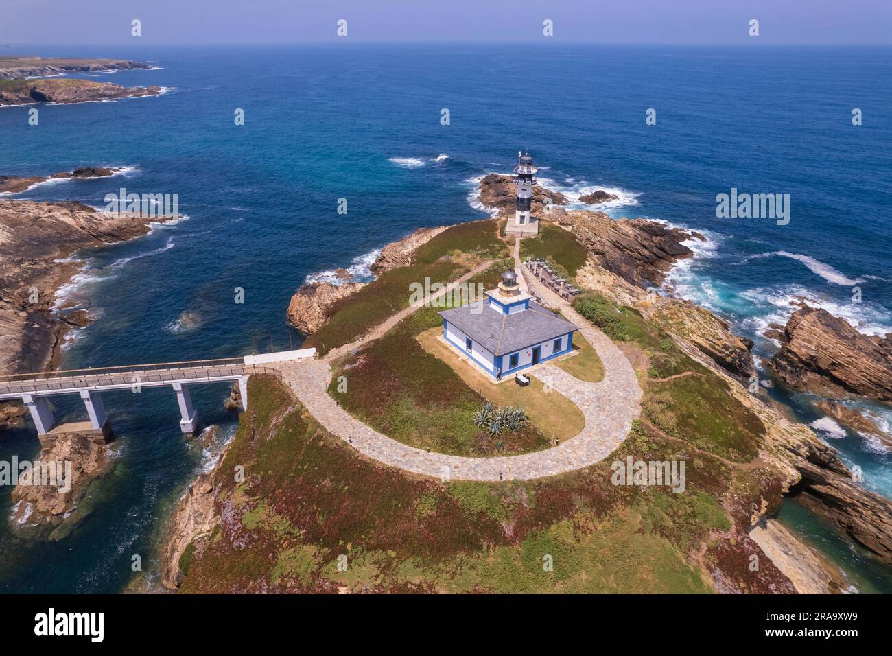 Aerial view of lighthouse in Ribadeo in north Spain Stock Photo - Alamy