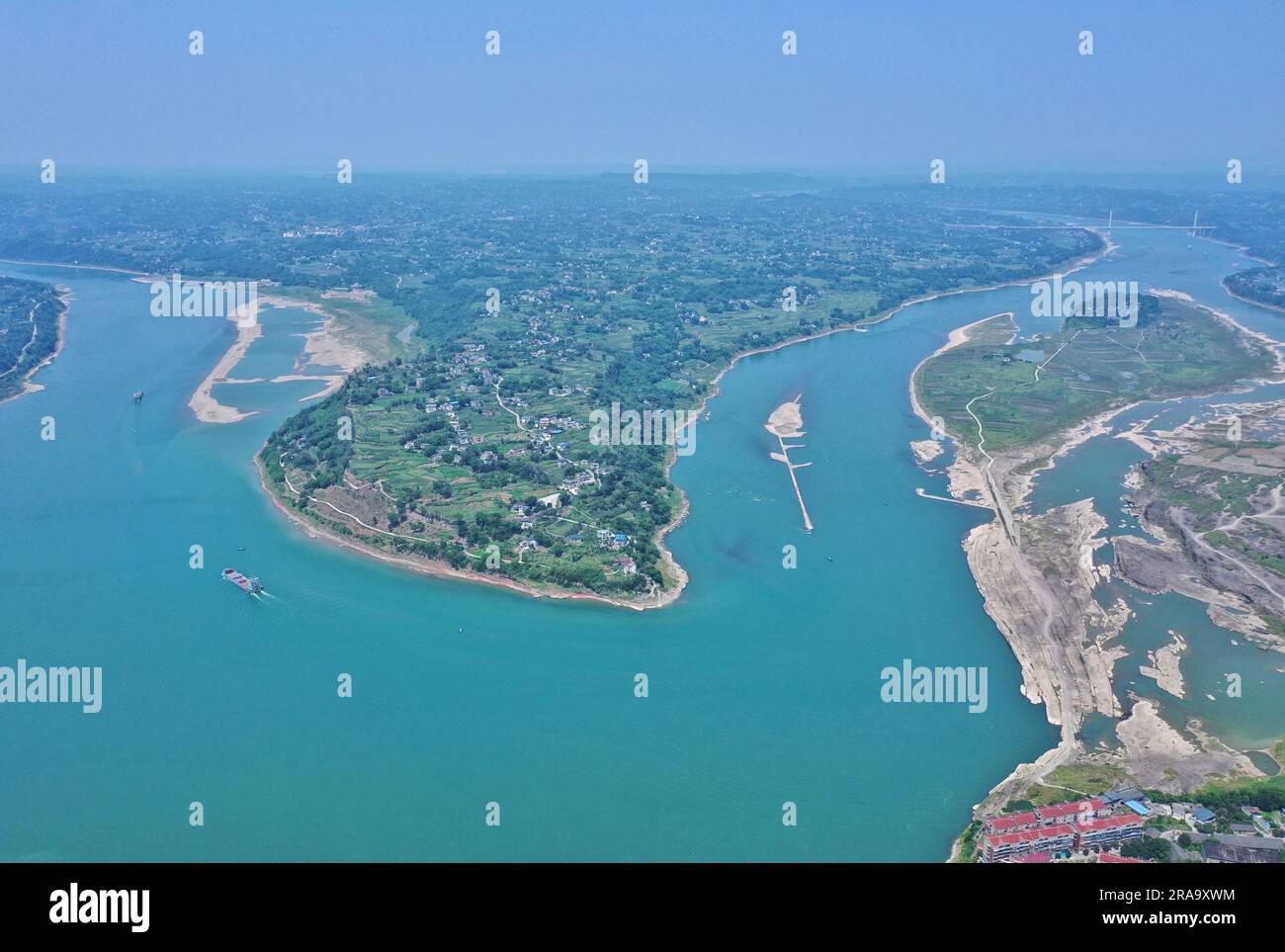 Luzhou, China's Sichuan Province. 27th June, 2023. This aerial photo ...