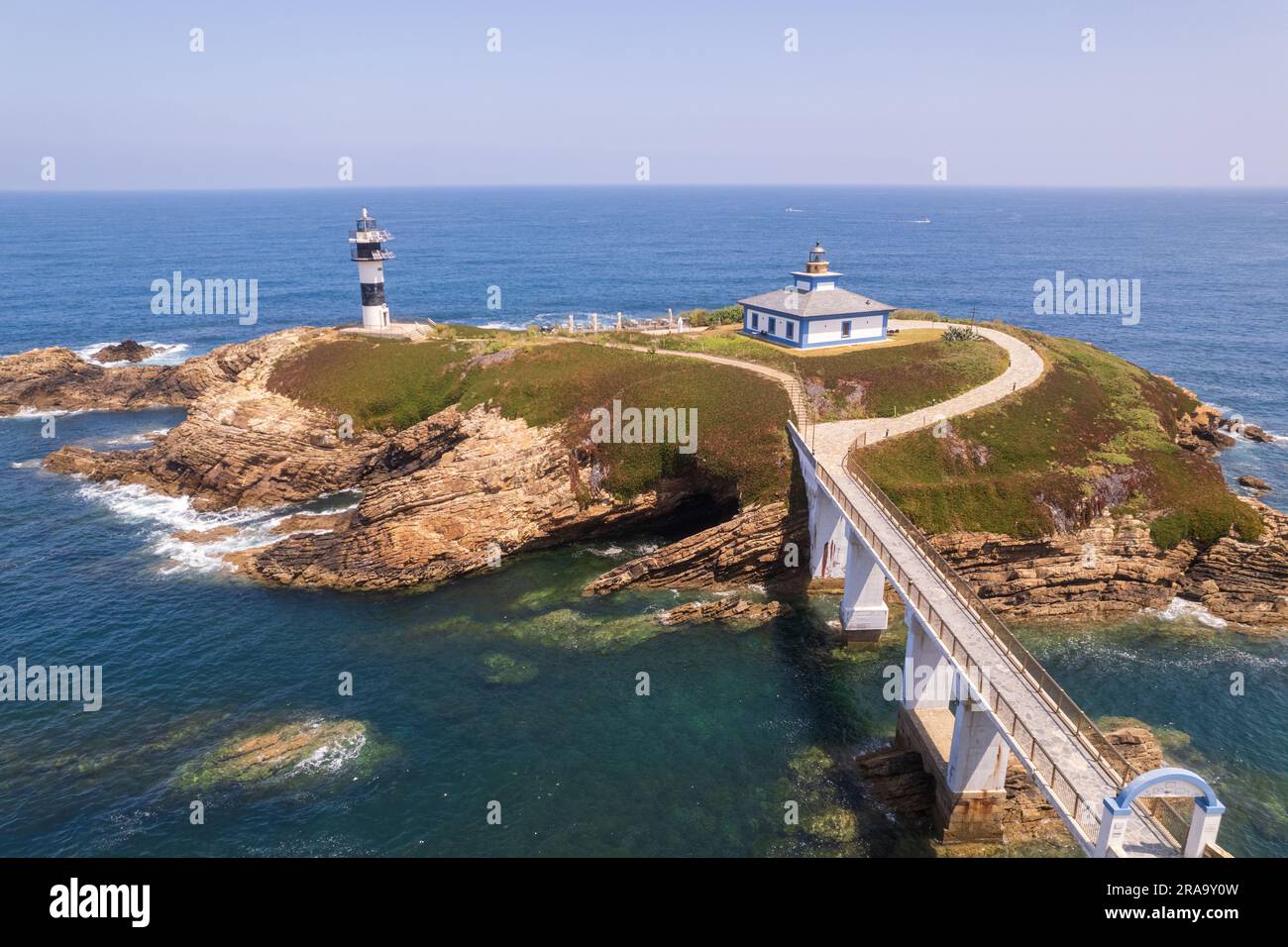 Aerial view of lighthouse in Ribadeo in north Spain Stock Photo - Alamy