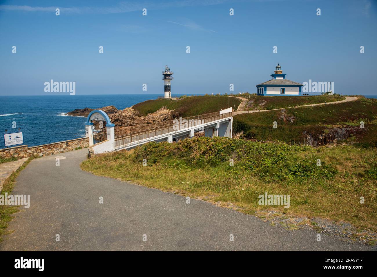 View of lighthouse in Ribadeo in north Spain Stock Photo - Alamy