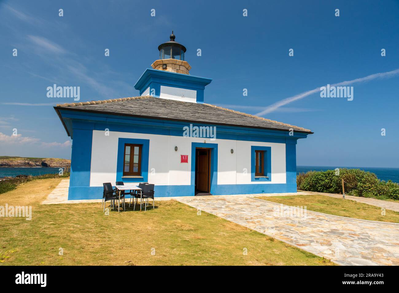 View of lighthouse in Ribadeo in north Spain Stock Photo - Alamy