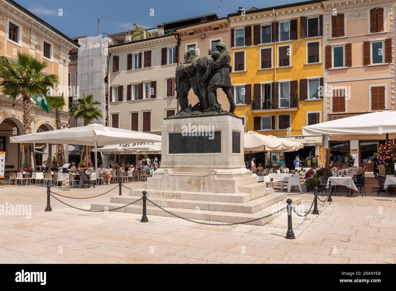 The war memorial by sculptor Angelo Zanelli in the centre of Piazza ...
