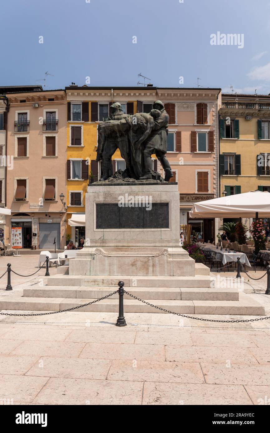 The war memorial by sculptor Angelo Zanelli in the centre of Piazza ...