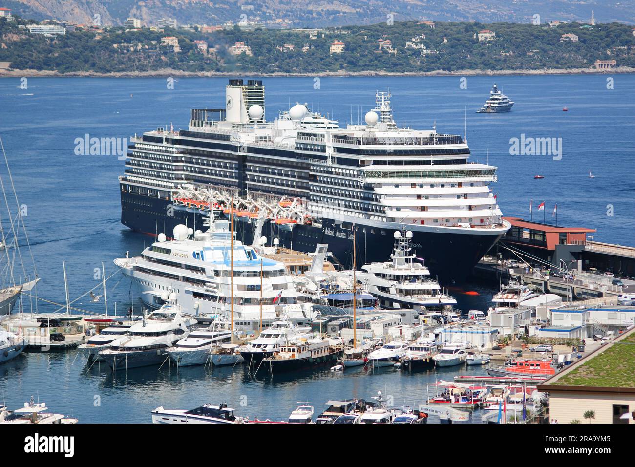 The cruise ship Zuiderdam in Port Hercule, Monaco Monte Carlo, Holland ...
