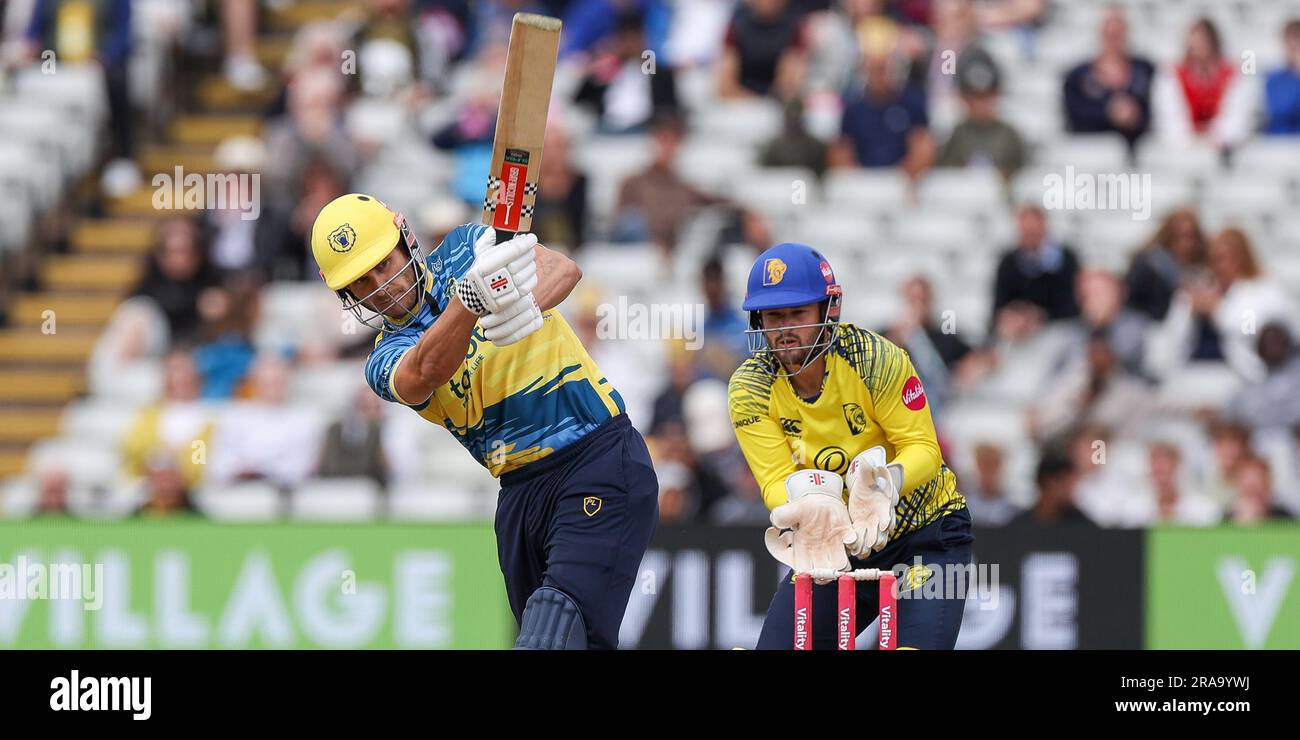 Birmingham, UK. 02nd July, 2023. Bears' Sam Hain in action with the bat ...