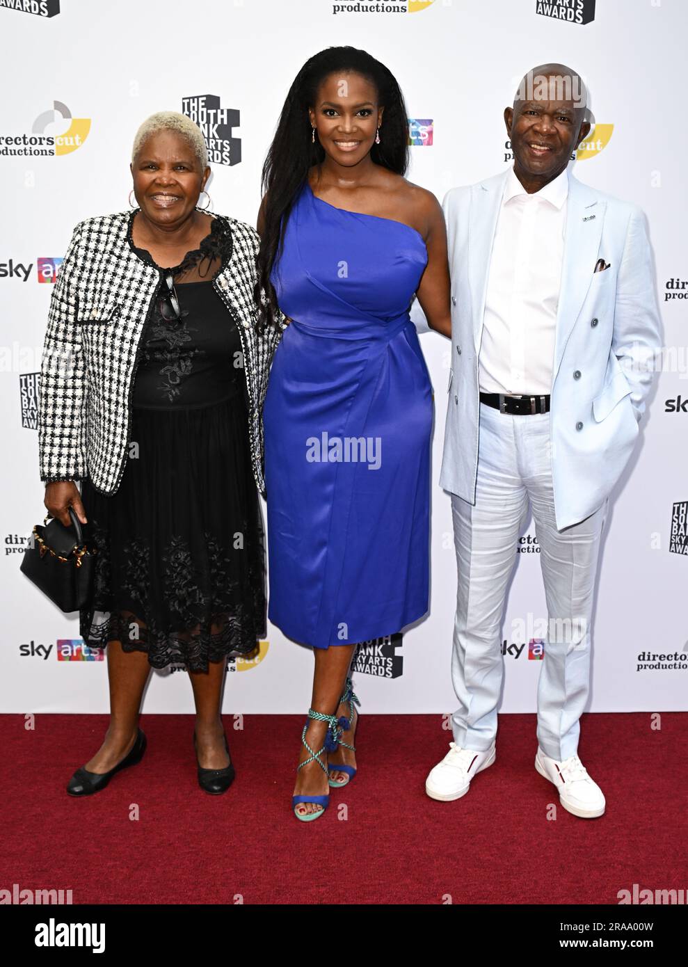 London, UK. July 2nd, 2023. Oti Mabusi and parents arriving at The ...