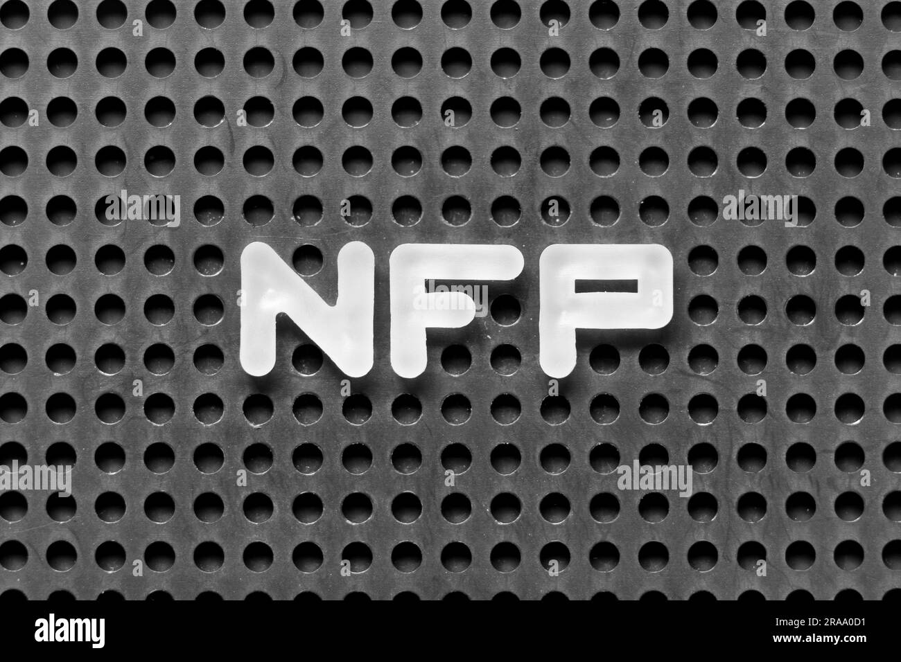 White alphabet letter in word NFP (Abbreviation of Nonfarm payrolls) on ...