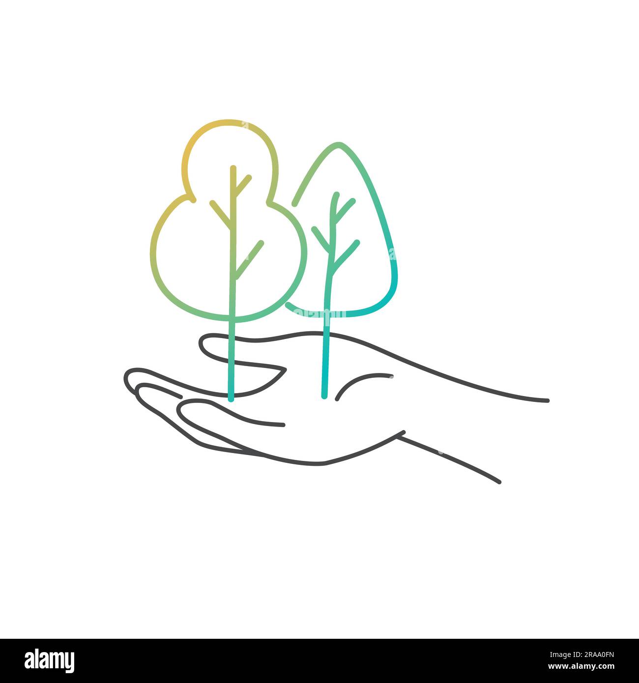 Trees in hand. Environmental protection, nature conservation. Hand ... Trees in hand. Environmental protection, nature conservation. Hand ...