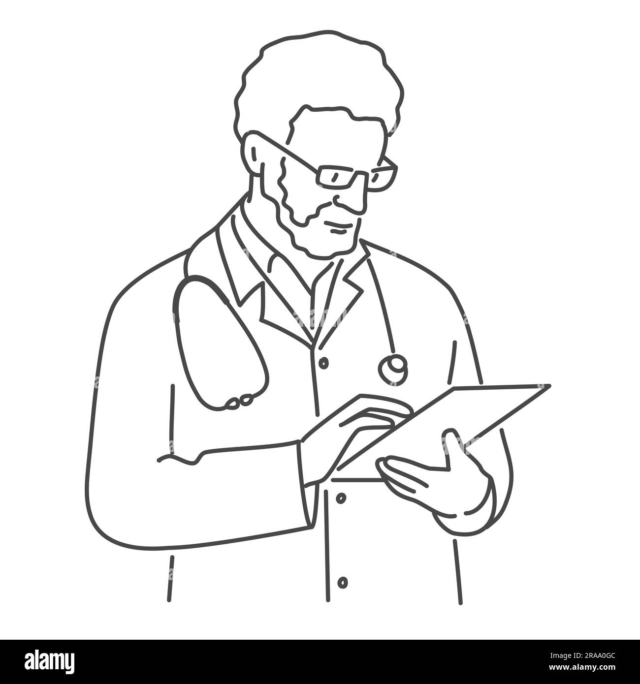 Male Doctor Hand Drawn Vector Illustration Stock Vector Image And Art