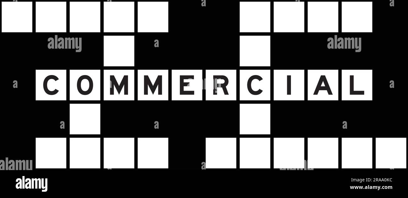 Alphabet letter in word commercial on crossword puzzle background Stock ...