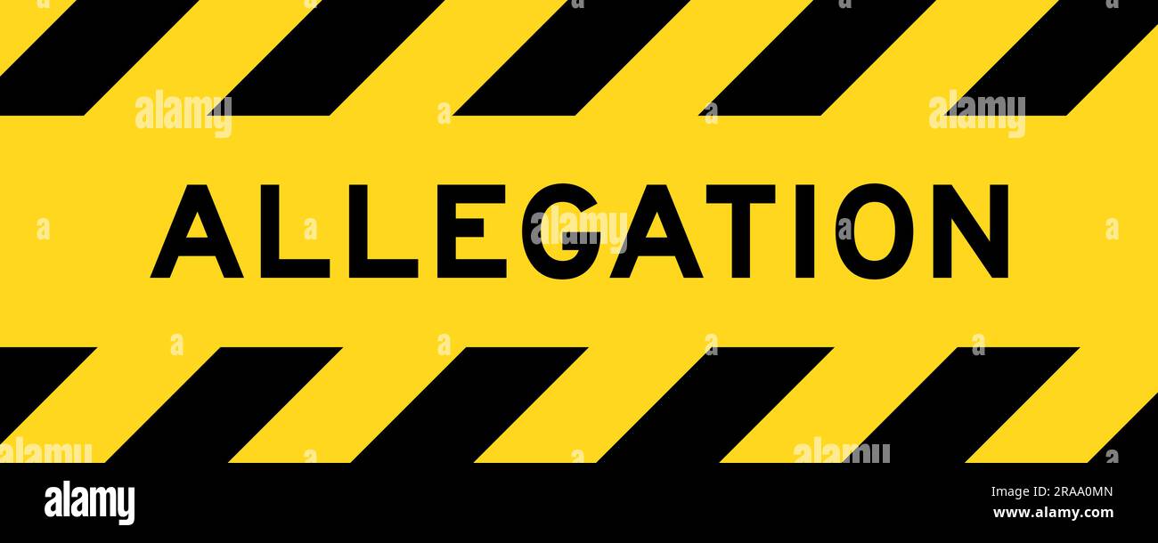 Yellow and black color with line striped label banner with word ...