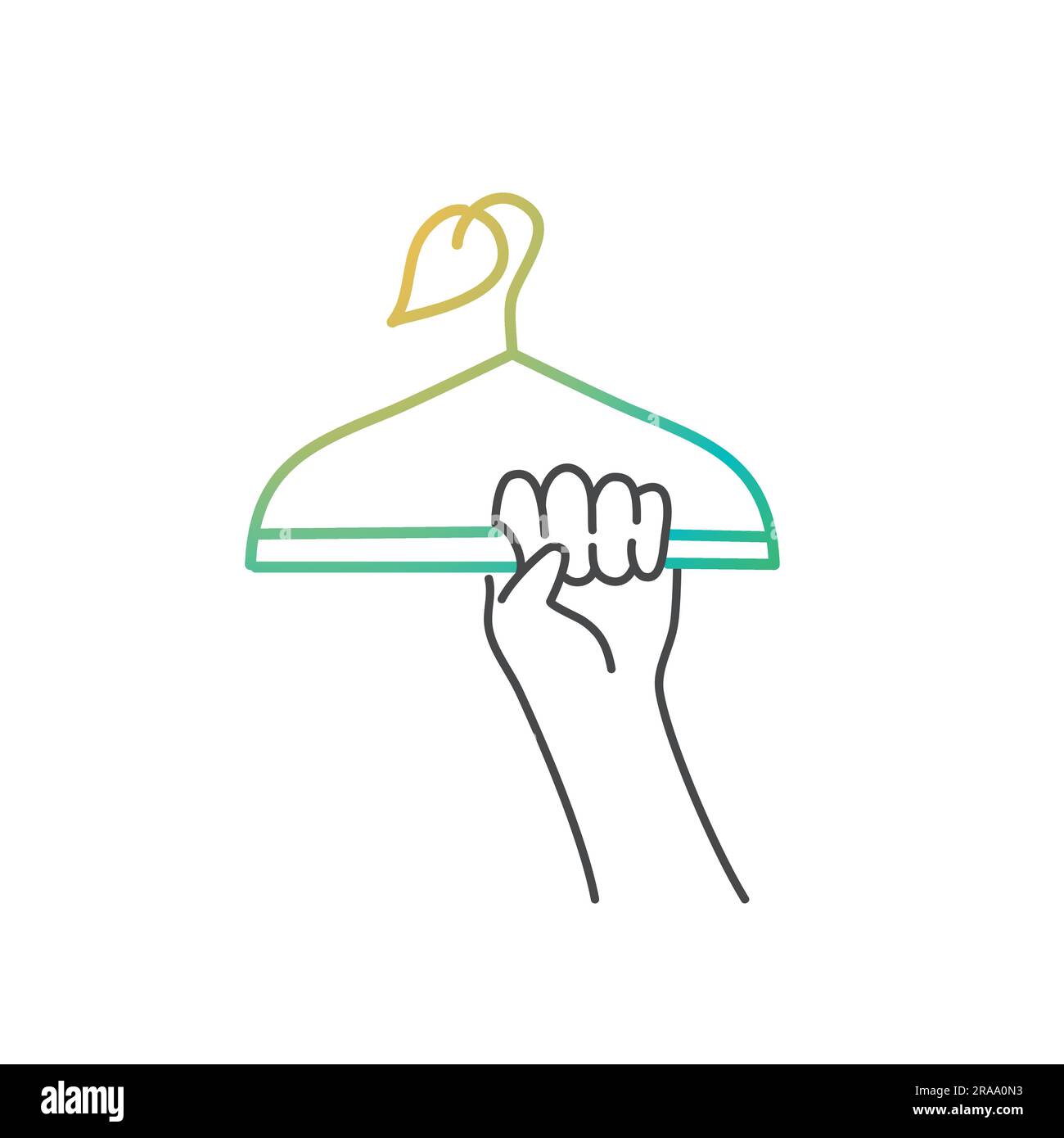 Hand holding hanger. Eco friendly. Hand drawn vector illustration Stock ...