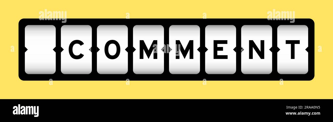 Black color in word comment on slot banner with yellow color background ...