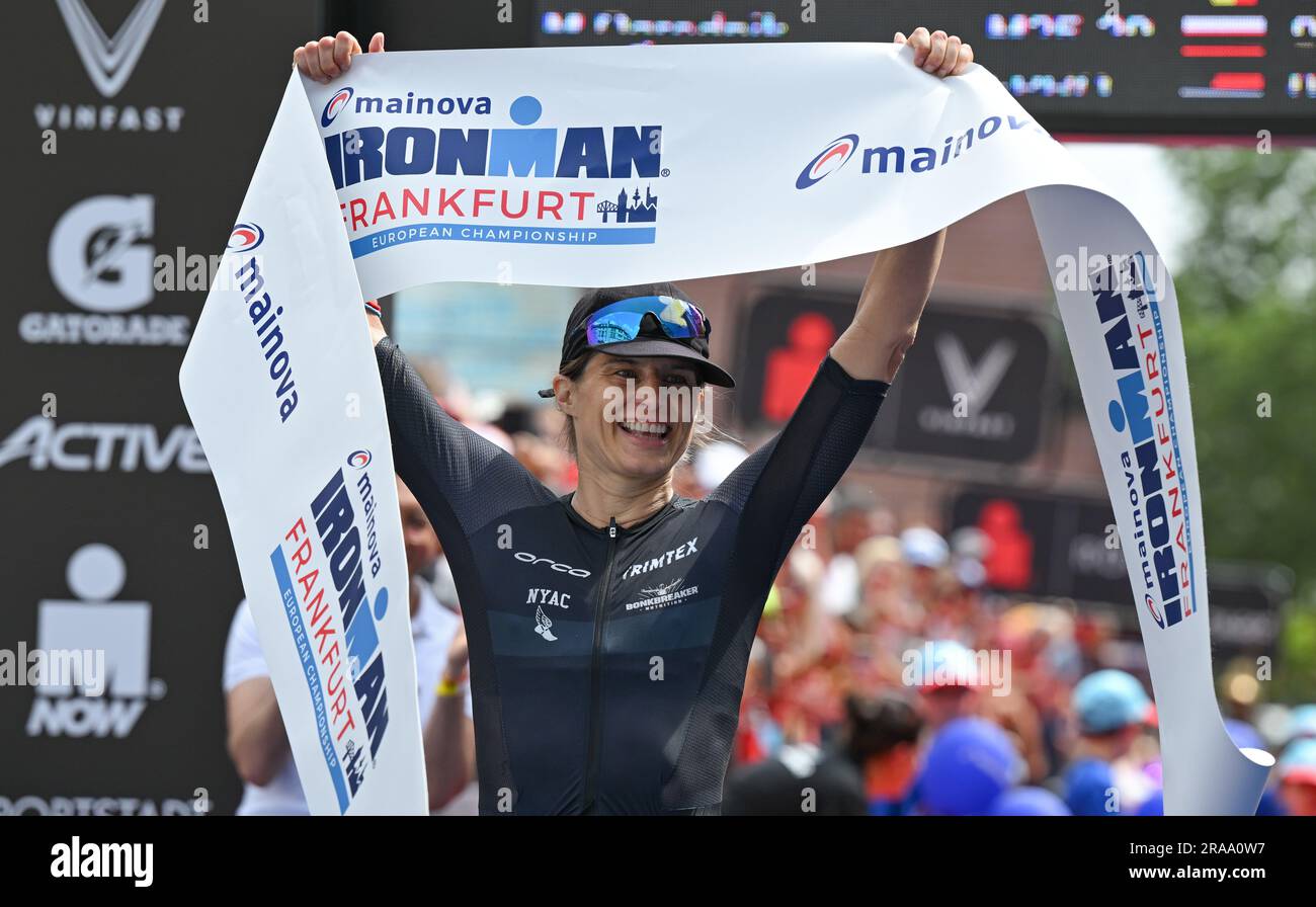 02 July 2023, Hesse, Frankfurt/Main: Triathlon: European Championship ...
