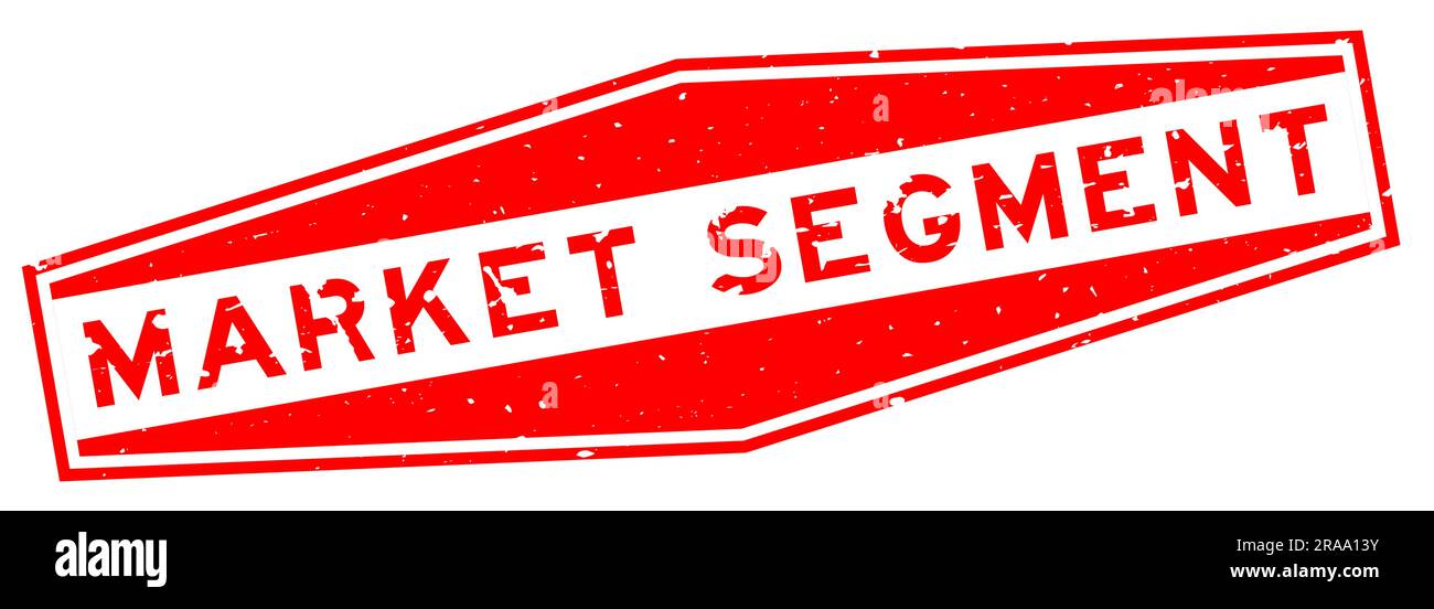Grunge red market segment word hexagon rubber seal stamp on white background Stock Vector Image ...