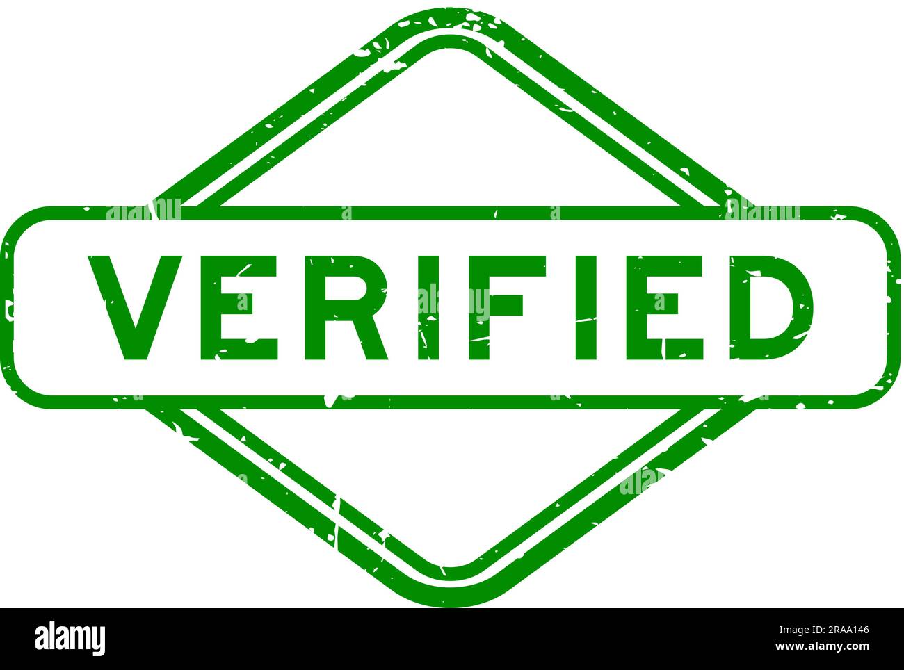 Grunge green verified word rubber seal stamp on white background Stock ...