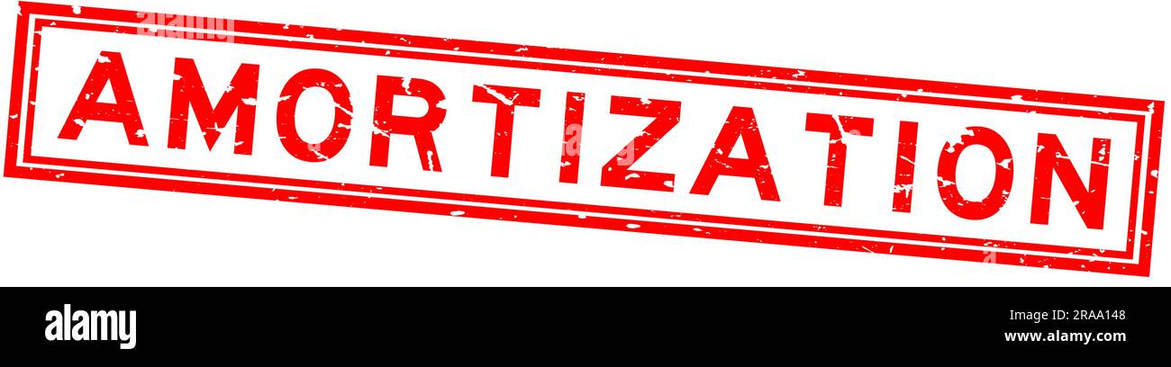 Grunge red amortization word square rubber seal stamp on white background Stock Vector Image ...