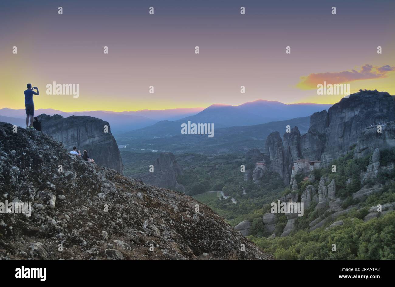 Monasteries of meteora sunset hi-res stock photography and images - Alamy