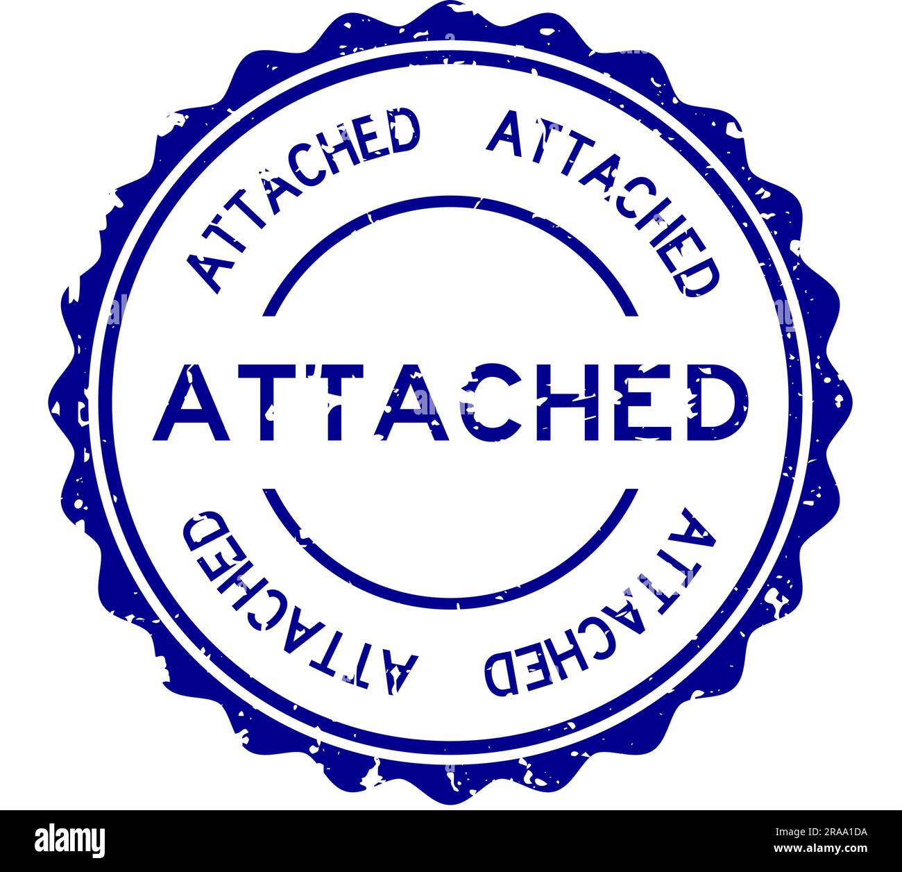 Grunge blue attached word round rubber seal stamp on white background Stock Vector Image & Art ...