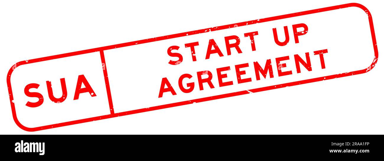 Grunge red SUA Start up agreement word square rubber seal stamp on ...