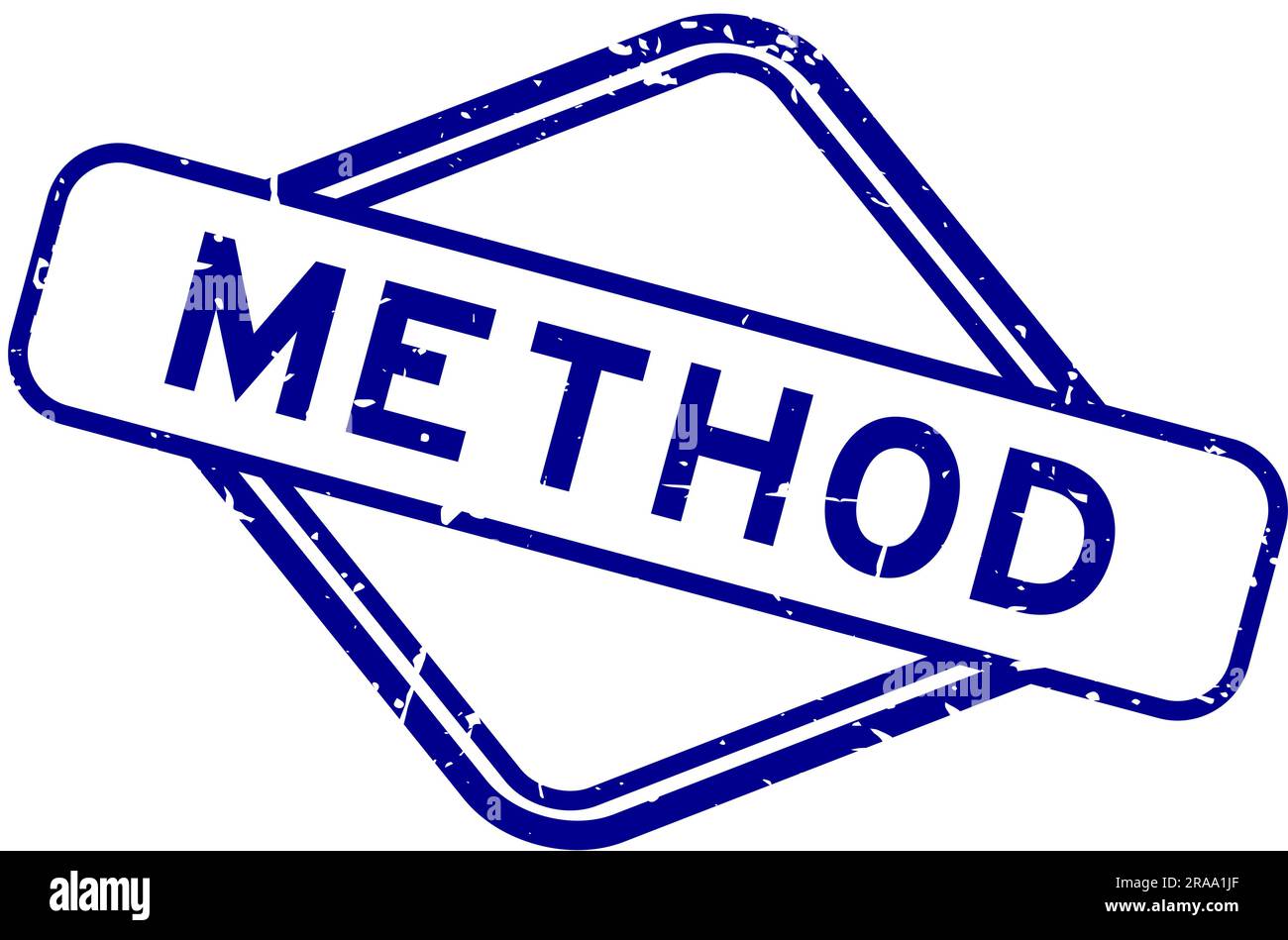 Grunge blue method word rubber seal stamp on white background Stock ...