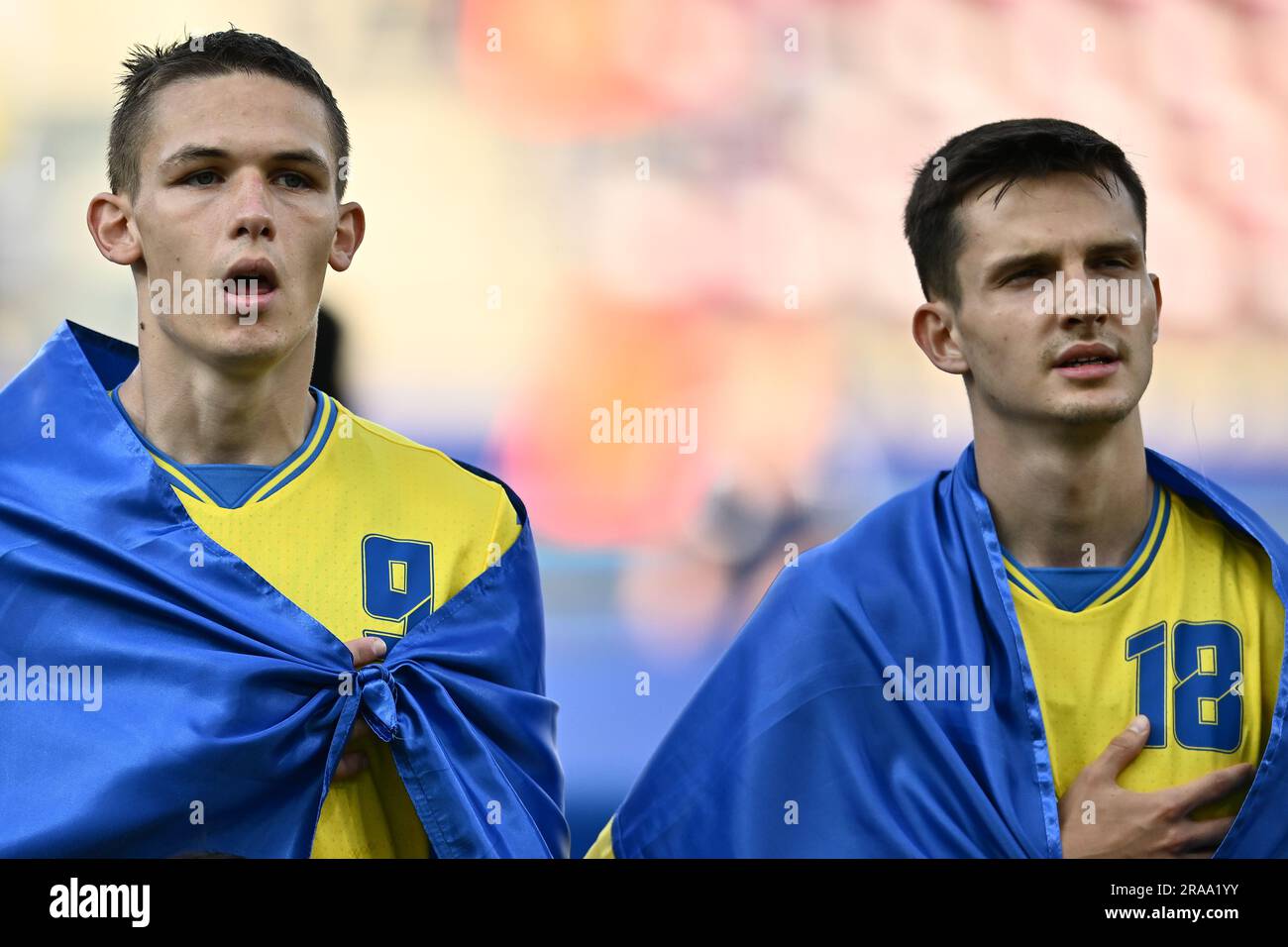 BUCHAREST, ROMANIA - JUNE 21: Danylo Sikan, Dmytro Kryskiv of Ukraine ...