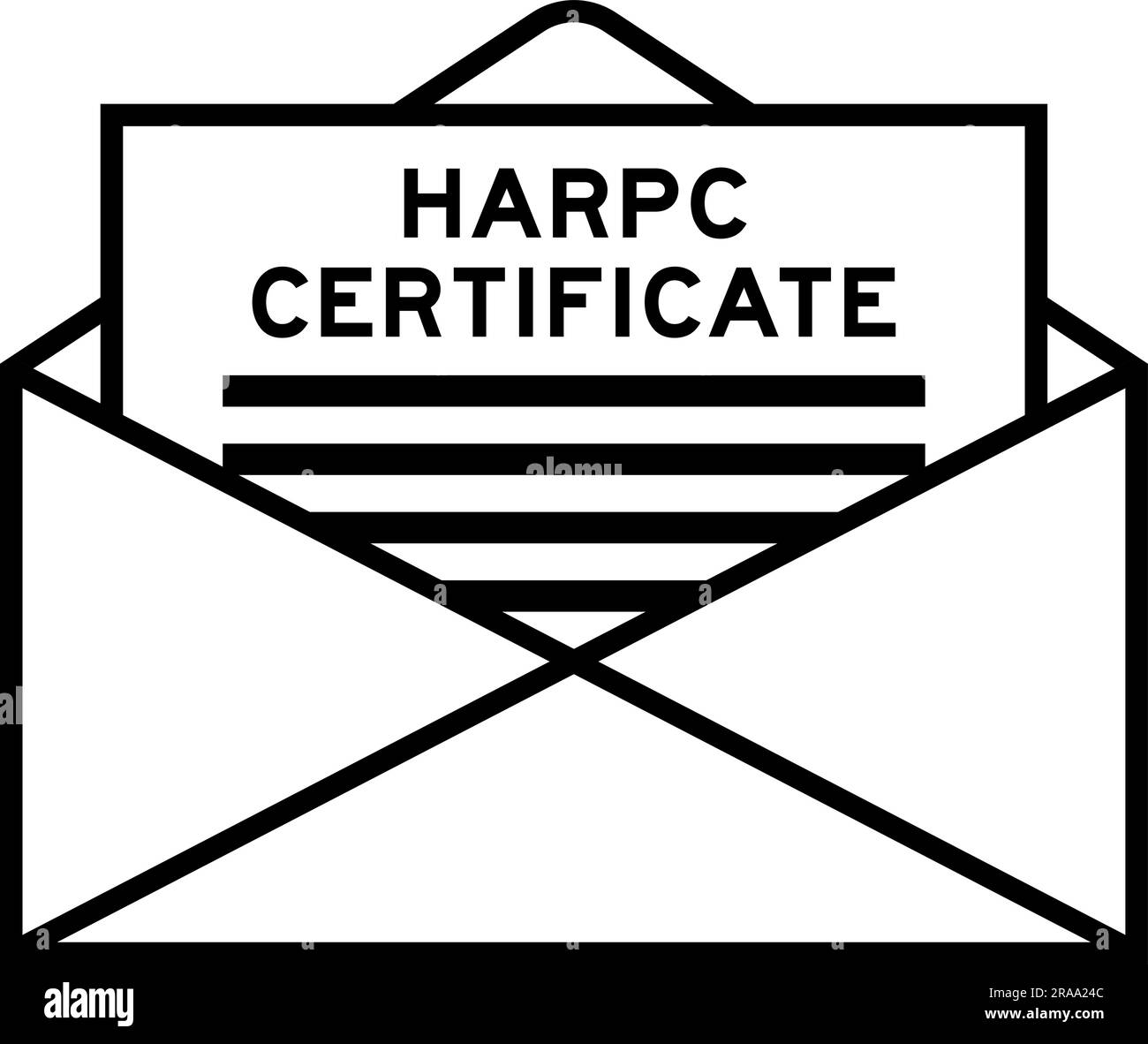 Envelope and letter sign with word HARPC (Hazard analysis and risk ...