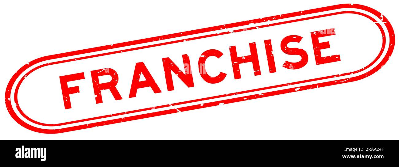 Grunge red franchise word rubber seal stamp on white background Stock ...