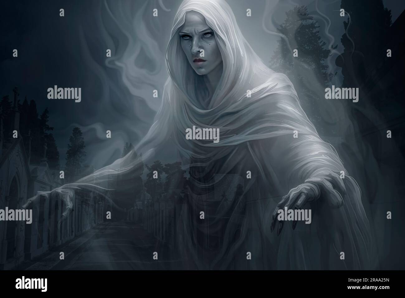 Woman ghost graveyard hi-res stock photography and images - Alamy